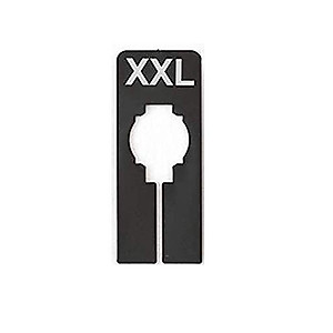 NAHANCO QSDBWKIT3, Black Rectangular Clothing Size Dividers with White Print for XXS-XXL, 1 Blank, Kit of 16 (7 Sizes and 1 Blank, 2 of Each)