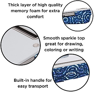 BIRDROCK HOME Deluxe Lap Desk with Pillow Cushion and Wrist Rest | USB Light and Mouse Pad | Fits Laptops Up to 15" | Tablets Up to 9.6" | Blue Tiedye Sunburst Pattern | Laptop Stand Accessories