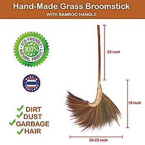Natural Grass Broom 100% Handmade (Contemporary)
