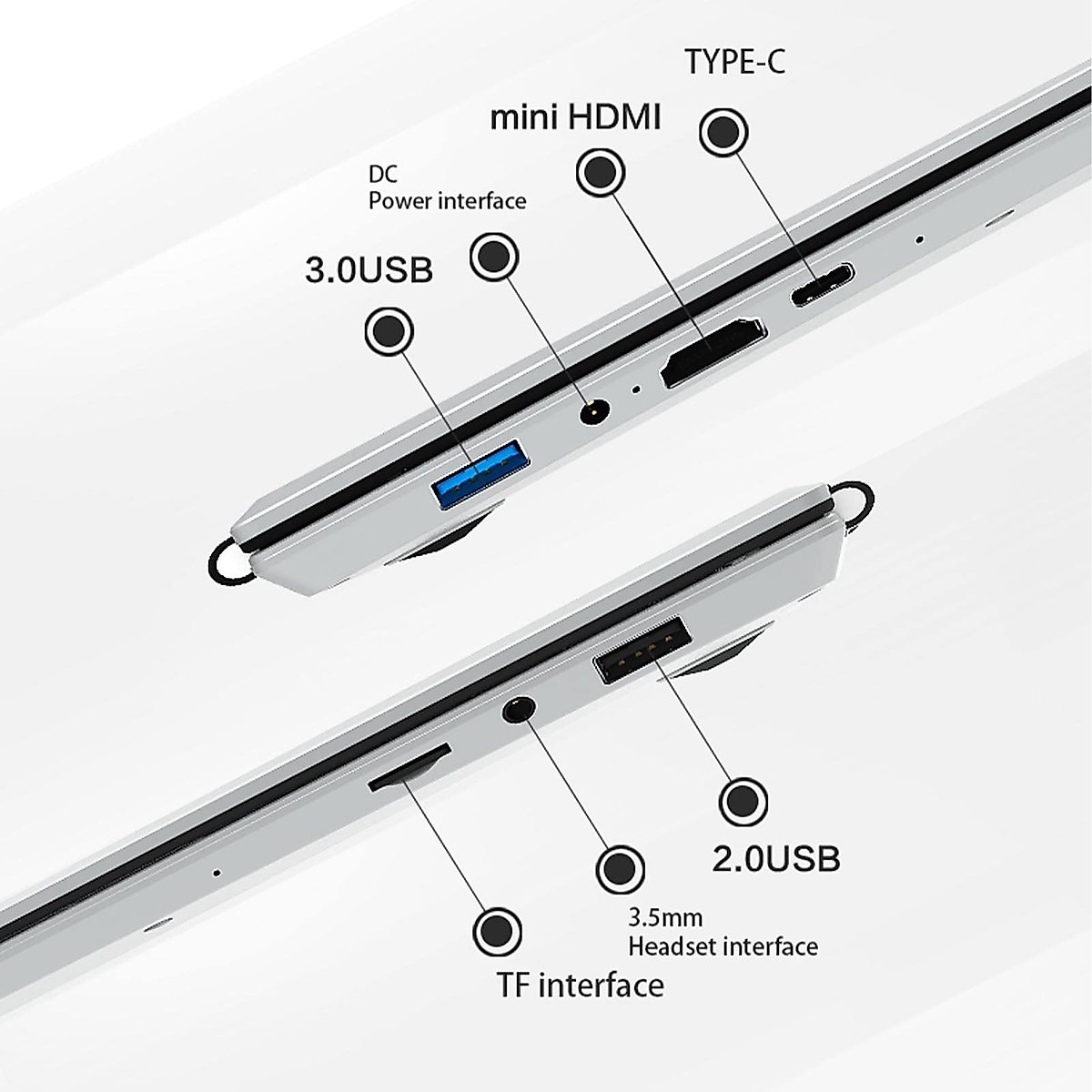 Jectse 15.6in Laptop, 2.4G 5G WiFi 16GB DDR4 RAM Quad Core 180 Degree Flip Notebook Computer with Backlit Keyboard, HD IPS Screen, 5000mA Battery for Windows 11 (16G+256G US Plug)