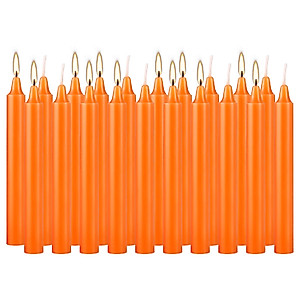 20pcs 4-inch Taper Candles Smokeless Long Burning Candles for daily, Wedding,Christmas Table,Fireplace(orange)