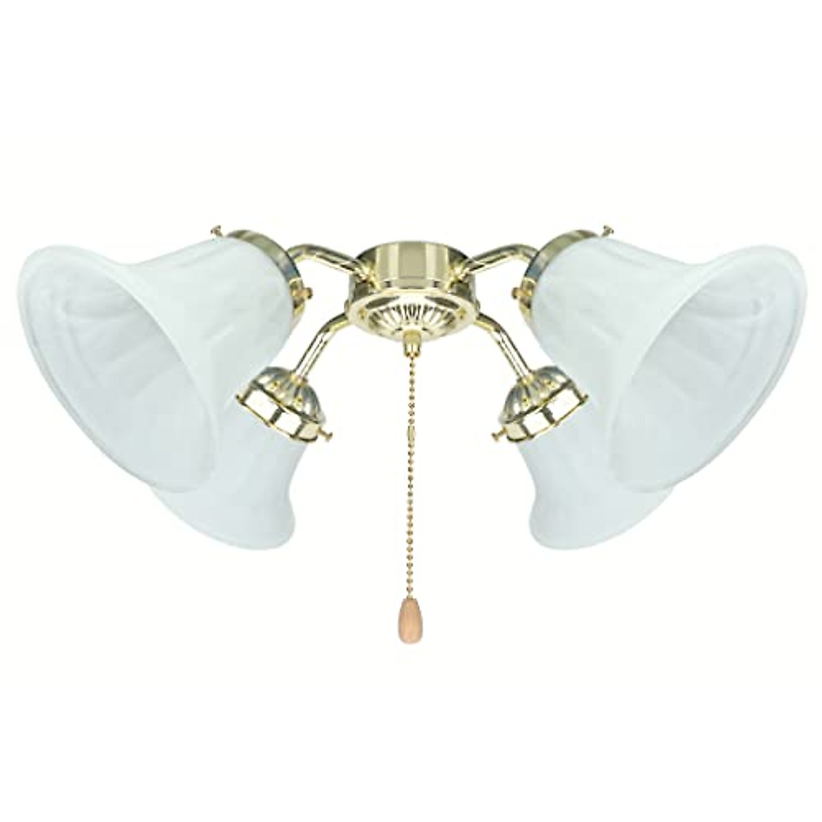 Aspen Creative 23008-4 Transitional Frosted Bell Shape Ceiling Fan Glass Shade.2-1/8"Fitter.Size:5-1/2"D x 4-3/4"H.4Pcs/Pack