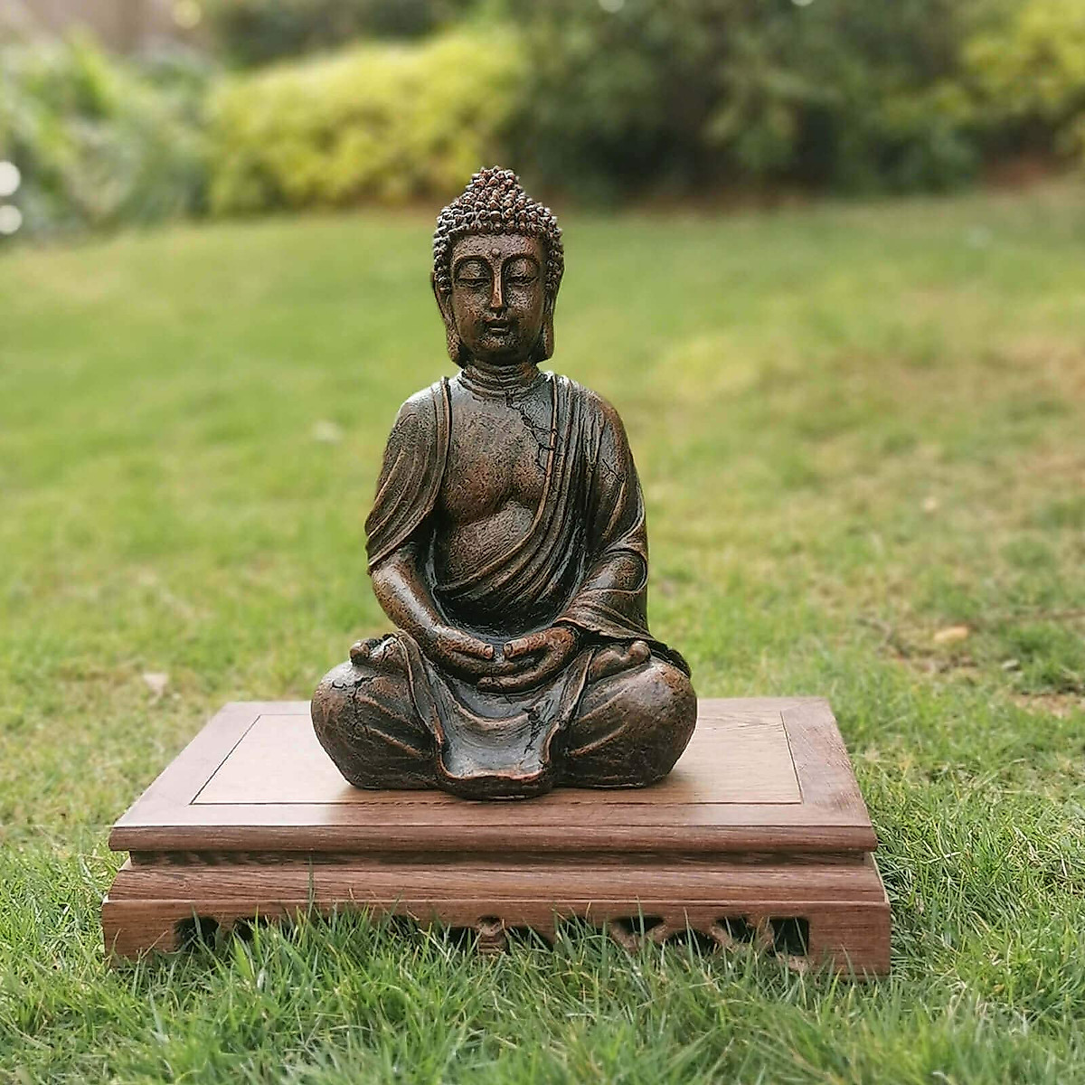 ZOWIE KING Meditating Buddha Statue for Home, 12" Buddha Decor Desk Zen Garden Buddah Decoration Home Figurine