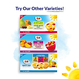 Dole Fruit Bowls Pineapple Tidbits & Tropical Fruit in 100% Juice Snacks, 4oz 12 Total Cups, Gluten & Dairy Free, Bulk Lunch Snacks for Kids & Adults