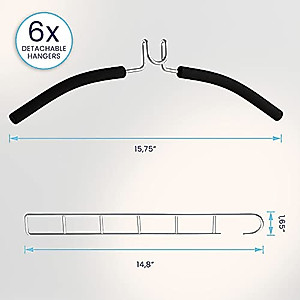 Generic, Space Saving Detachable Hangers, Multi-Layer Clothes & Pants Hangers, 6 in 1 Detachable Clothes Hanger & 5 Layers Swing Arm Pants Hangers, Set 2 Pack - YToTh