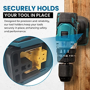 COMMANDER TOOL & GARAGE ORGANIZATION - 10 Pack Tool Holders/Wall Mounts/Hanger Clips Tool Organizer for Garage, Workshop & Shelves, Tool Storage Holder Compatible with Makita 18v LXT & 36v LXT Tools