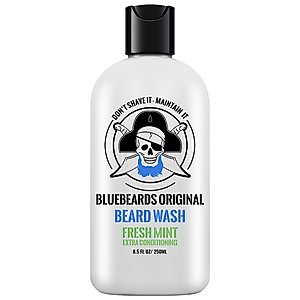 Bluebeards Original Fresh Mint Beard Care for Men, 8.5 oz. - Natural Peppermint Oil Formula for Deep Cleansing, Softening, and Conditioning Beard and Skin - Made in USA