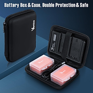 Vemico NP-FZ100 Battery Charger Set Z-Series 2 X 2280mAh Replacement Batteries with LCD Type-C Charger for Alpha A6600/A7III/A7R III/FX3/A1/A7 RIII/A7S III/A7C/A9/A9S/A9R/A7IV/A7R4 etc.