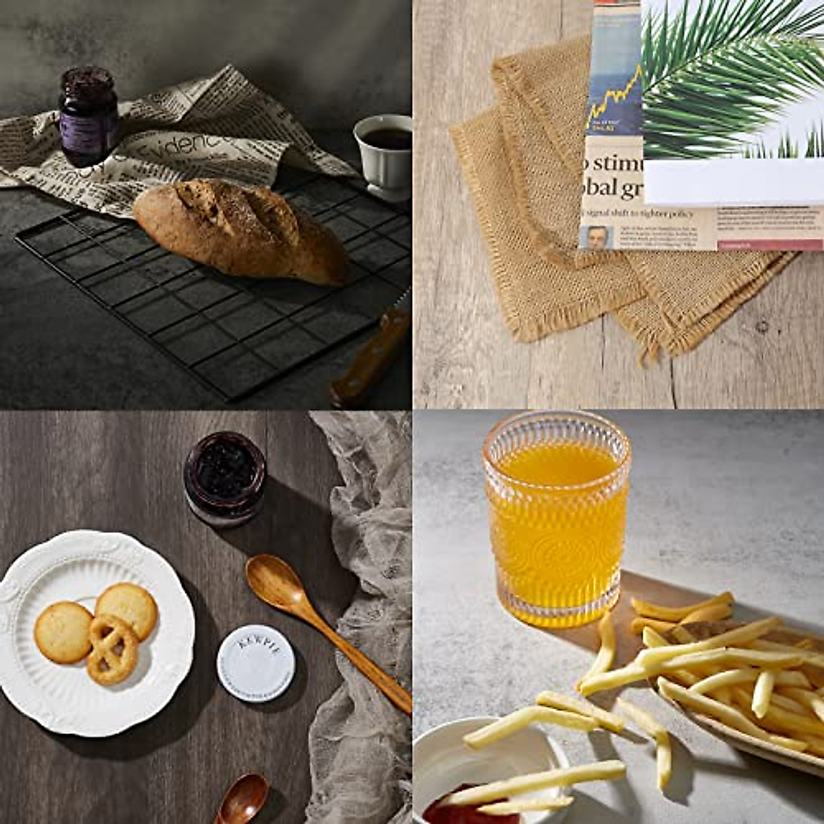 2PCS Double Sided Photo Backdrop Boards for Flat Lay, 24x24IN Wooden Cement Food Photography Background Tabletop Backdrop for Video Shooting, EOAJAFOU