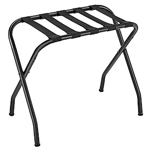 SONGMICS Luggage Rack, Luggage Rack for Guest Room, Suitcase Stand, Steel Frame, Foldable, for Bedroom, Black URLR64B