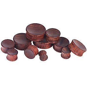 Oyaface 2PC Saddle Plugs Natural Wood Ear Gauges Tunnels Stretcher Set Concavity Wood Style A 26mm