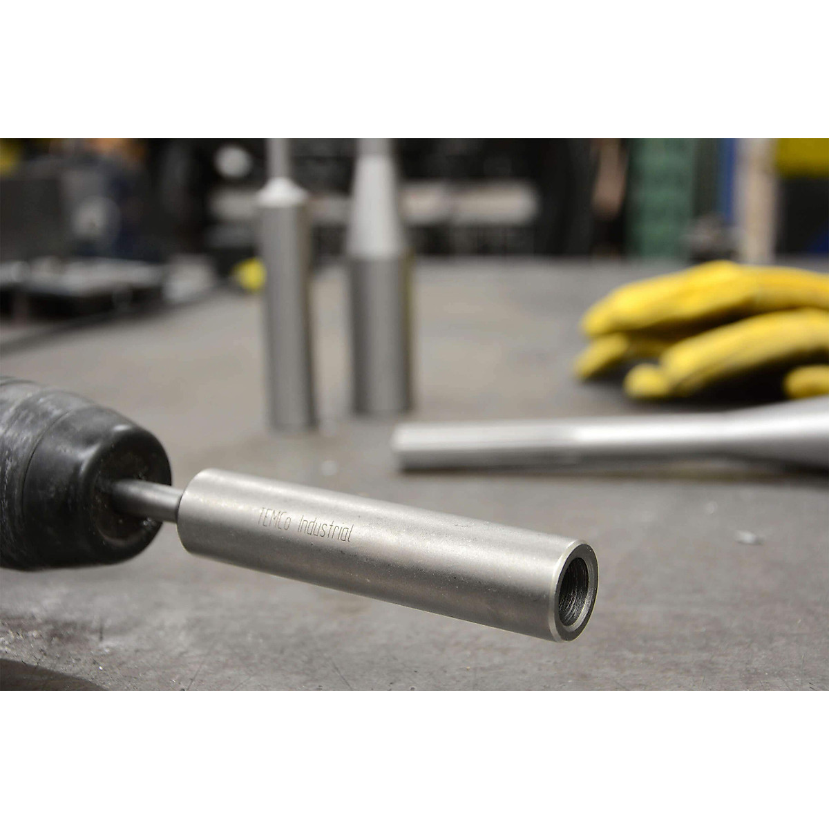 TEMCo TH0373- SDS PLUS shank 3/4" Bore Forged Ground Rod Driver will drive both 5/8 inch & ¾ inch Ground Rods