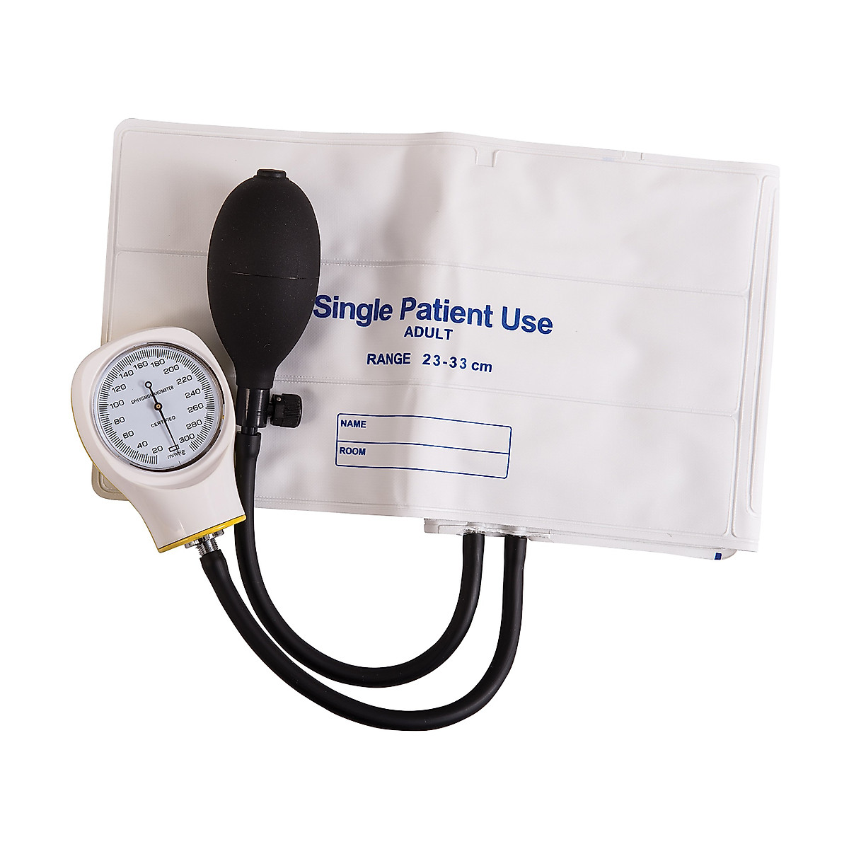 MABIS Disposable Sphygmomanometer Manual Arm Blood Pressure Cuffs, Single Use, Adult, Box of 5, White, 5 Count (Pack of 1)