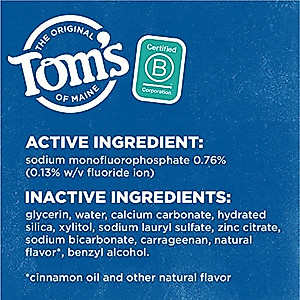 TOMS OF MAINE Cinnamon Clove Whole Care Toothpaste, 4 OZ