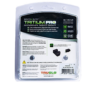 TRUGLO Tritium Pro Night Sights, Compatible with Sig Sauer #6 Front / #8 Rear | Compact Durable Glow-in-The-Dark Front & Rear Gun Sights with White Focus Lock Front Ring