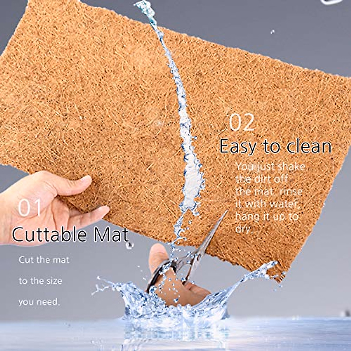 SISIPAI LIFE Reptile Carpet Coconut Fiber, 36" x 18" Reptile Terrarium Substrate Liner, Tortoise Bedding Carpet Mat Supplies for Pet Lizard, Chameleon, Bearded Dragon, Leopard Gecko, Iguana