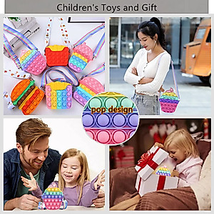 Pop purse bag for Girls, 2 in 1 Poppet Bag fidget Toy with Adjustable Shoulder Strap Length, Silicone Crossbody Small Purse Gift for Kids (Cup Cake)