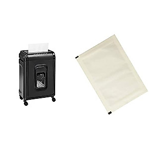 Amazon Basics 8-Sheet High-Security Micro-Cut Shredder with Pullout Basket and Paper Shredder Sharpening & Lubricant Sheets - Pack of 12