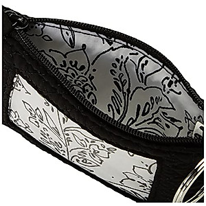 Vera Bradley Women's Microfiber Zip ID Case Wallet, True Black, One Size