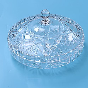 Hemoton Divided Serving Dishes with Lid Acrylic 3 Section Appetizer Serving Tray Nut and Candy Serving Plate Veggie Fruit Dish Platter for Christmas Parties Holidays Family Dinner