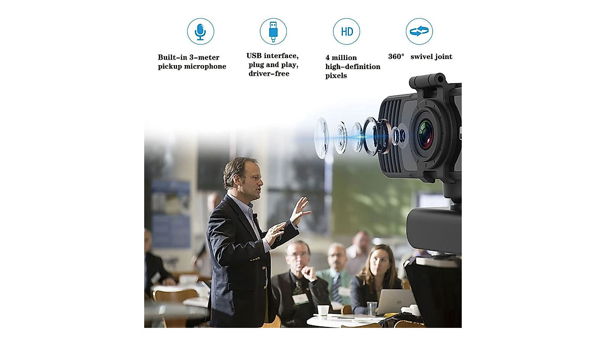 Enjoy Clear Video Calls with HSQMA 2K HD Webcam
