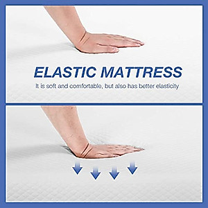 8 Inch Twin Mattress Cooling Gel Memory Foam Mattress CertiPUR-US Certified Medium Firm Feel Mattresses for Pressure Relieving & Cool Sleep Twin Size White