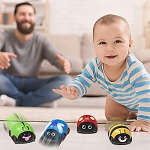 BOBBYBANG Toddler Toys for 3 4 Year Old Girls Boys, Pull Back Cars Gifts for 3 4 Year Old Girls, Friction Powered Vehicle Playset Toddler Toys for Girls Age 3, Push and Go Back Baby Car Toys (4 Pack)