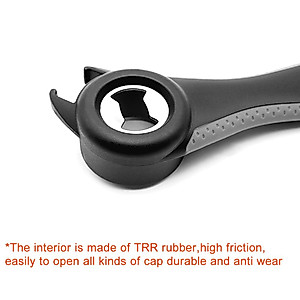 Bottle Opener Can Jar Opener Multi Function 5 in 1 Lid Twist Off Gripper Kitchen Multifunction Opener For Seniors Soft Grips Handle Wine Beer Soda Pops Easy Quick Tool Gadget Set Barware