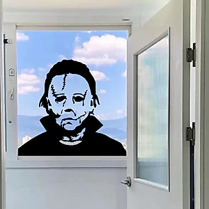 AnFigure Michael Myers Window Stickers - Window Halloween Decorations - Holiday Horror Decals Living Room Bedroom Bathroom Door Window Mirror Vinyl Art Decor 18"X16"
