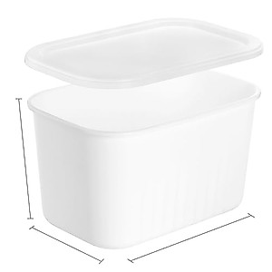 Dicunoy 6 Pack Lidded Storage Bins with Lids, Stackable Storage Baskets, White Plastic Pantry Organizer for Toiletries, Shelf, RV, Lockers
