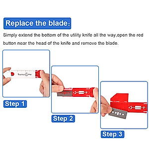UCEC Utility Knife Blades, 10Pcs Box Cutter Replacement Blades for UCEC Utility Knives with Storage Box
