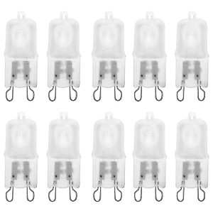 10 Pack Frosted Lense Dimmable Q50/G9/FR/120V G9 JCD 50 Watt 120 Volt T4 JD Type Halogen Speciality Lighting Light Bulb Appliance Oven Range Hood G9 JCD Down Lamp Chandelier Sconce Fixture
