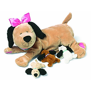 Manhattan Toy Nursing Nana Nurturing Dog Stuffed Animal with Plush Puppies