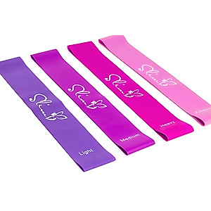 Slim Bee Resistance Work Out Bands Set with Carry Bag. Set of 4 - Home & Gym Workout Training Set - Exercise Workout Booty Bands for Legs, Butt and Arms