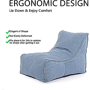 Sundale Floor Lazy Sofa Recliner, Soft and Comfortable Video TV Chair, Thick Padded Lounge for Meditation, Reading, Gaming(Navy)