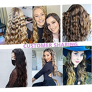 Tourmaline Ceramic 3 Barrel Curling Iron and Waver, 1 Inch - Mermaid Beach Waves, Heat Up Quickly, Black