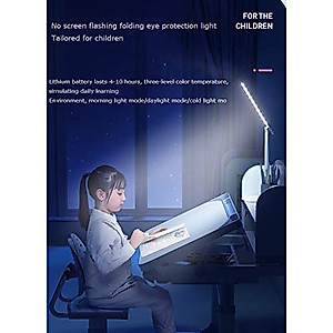 Height-Adjustable Children's Study Desk and Chair Set, LED Light Multifunctional Children's Desk, Writing Desk and Chair Set for Primary School Students, Lifting Study Table