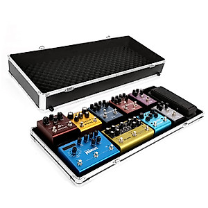 Ghost Fire Guitar Multi Effect Pedal Case 27.5x11.6x4.2in ，with Pedal Mounting Tape Fastener，Sturdy Locking Aluminum ，T series T-EC14