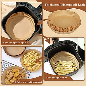 Moretoes 100 Pcs 6.3 Inch Round Air Fryer Disposable Paper, Non-Stick Parchment Cooking Paper for Microwave, Oil Resistant Waterproof Paper Liner for Frying Baking Cooking Roasting