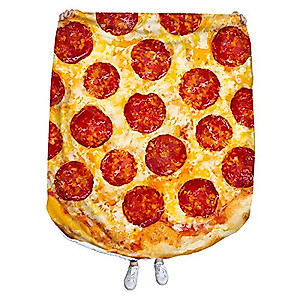 Sleepwish Sherpa Round Throw Blanket Pepperoni Cheese Pizza Pattern Bed Spread Fleece Lined Blanket Blanket Wrap for Kids Lounging Men Women (40 inch)