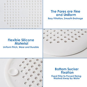 Generic Drain Hair Catcher 4 Packs, Square Drain Cover for Shower Bathtub Hair Stopper, Easy to Install and Clean, Drain Stopper for Tub,Kitchen,Bathroom Gray/White