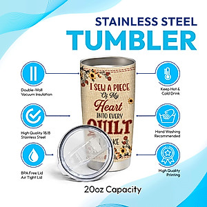 Hyturtle Personalized Gifts For Sewing Lover - Sewing Machenic Custom Name Stainless Steel Tumbler 20 oz With Lid - Idea Quilting Crochet Lover Gifts For Women, Girl On Birthday, Christmas