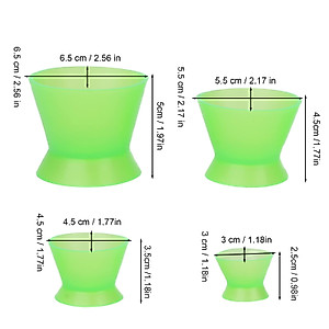 4pcs Silicone Mixing Bowls Set, Paint Facial Mask Blending Dental Material Mixing Bowl Oral Hygiene Dental Tools for Alginate and Plaster Materials, Filler and Grout(Green and