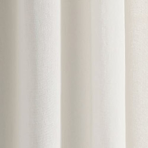 Lush Decor Luxury Modern Flower Linen Like Embroidery Border Window Curtain Panel (Single Panel), 84" L x 52" W, Off-White & Blue