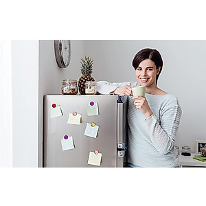 Glitter Pink Glass Refrigerator Magnets for White Board/Locker/Fridge/Cabinet/Dishwasher Home Decorations,Round Small Magnets