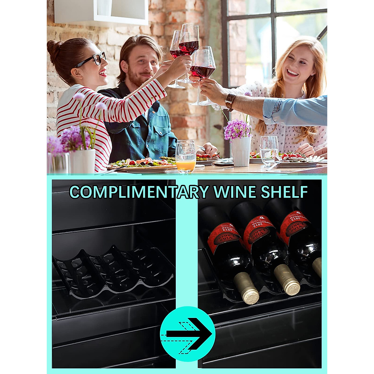 KRIB BLING Beverage Refrigerator and Cooler for 120 Cans, Mini Refrigerator with Wire Adjustable Shelving, Small Drink Dispenser Machine for Soda, Water, Beer, Wine for Dorm, Office, Bar