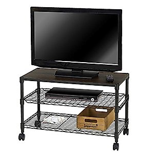 Doshisha NO8052-3 Luminous Steel Rack, Black, TV Stand, Width 31.5 inches (80 cm), Noir Series Storage Shelf