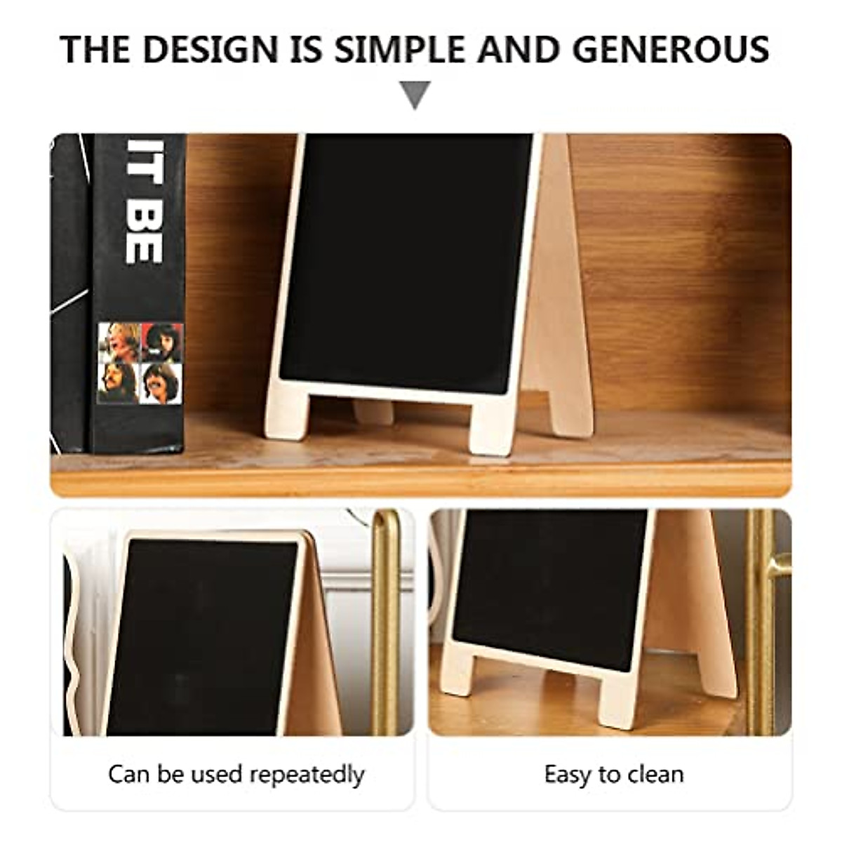 3pcs Message Board Wooden Memo Boards Wooden Display Boards Wooden Wooden Billborads Wooden Blackborads Wooden Writing Boards Standing Blackboards Wooden Writing Borads