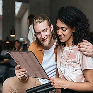 25 Menu Covers 8.5 x 11 Inch Menu Holder Double Stitched Menu Covers Single Page Menu Cover Two Clear Viewing Surfaces Restaurant Menu Covers