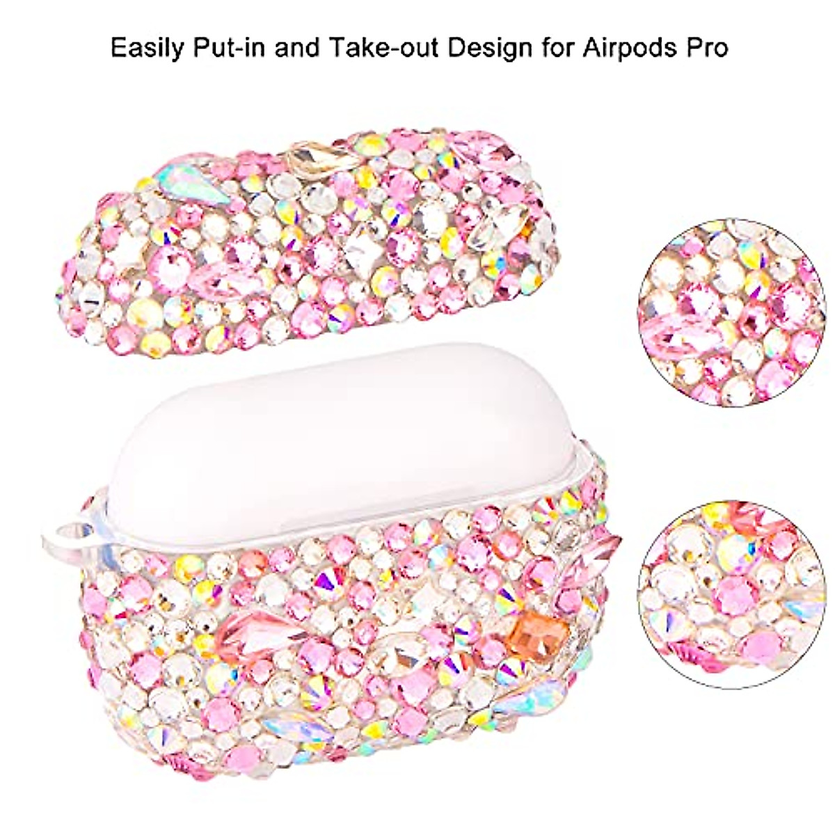 Luxurious Rhinestone AirPods Pro Case, Protective Bling Diamonds AirPod Charging Protective Case Cover for Apple I10/I12 TWS